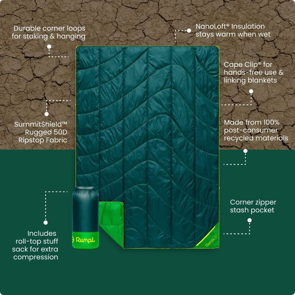 Backcountry Puffy Blanket: Sea Moss | Rumpl. Set. Go.