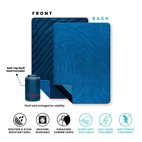 Fleece Puffy 2 Person Blanket: Deepwater | Rumpl. Set. Go.